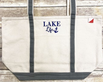 Lake Lake Life Canvas Bag Tote Shopping Bag Reusable Bag - Etsy