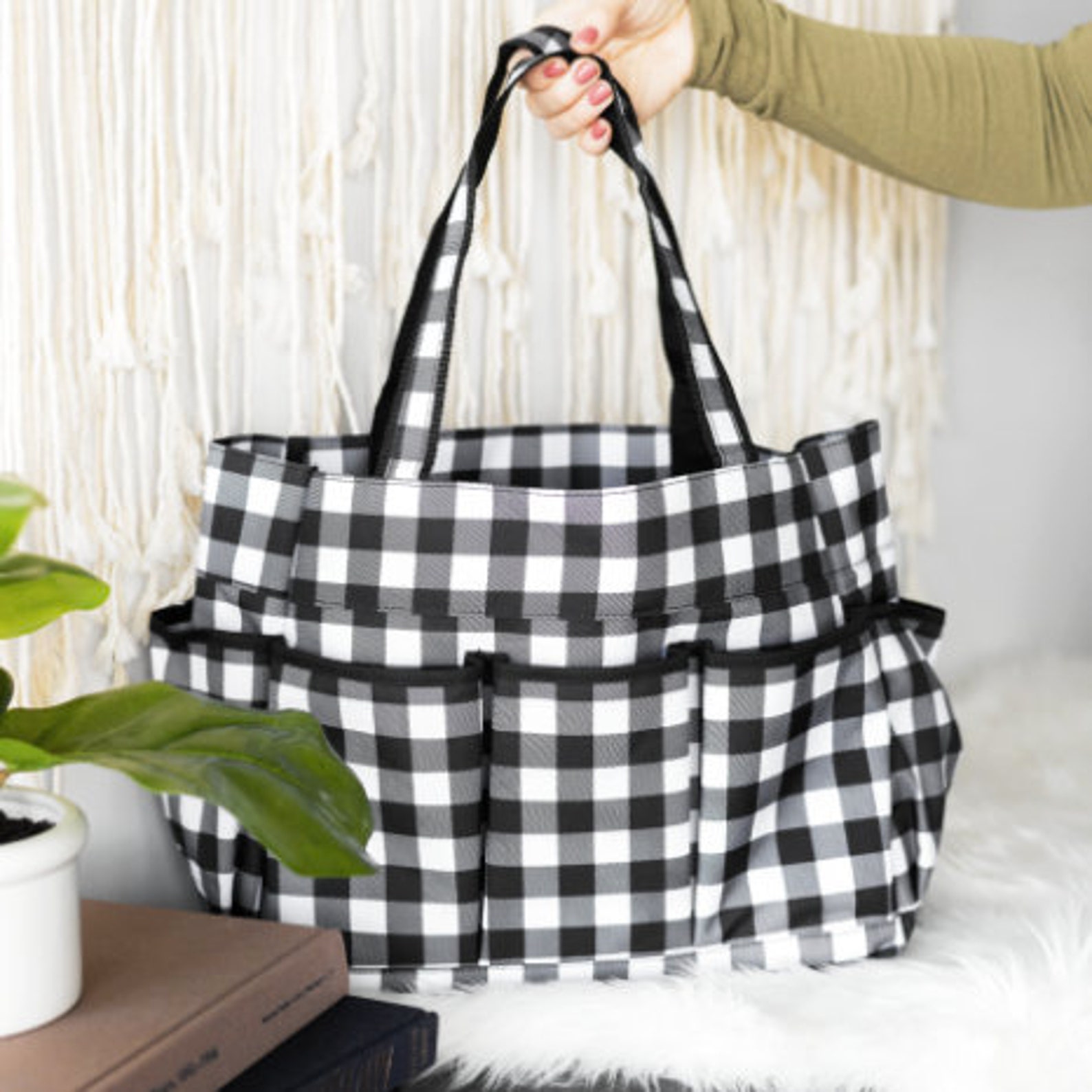 Monogrammed Carry All Tote Bag Personalized Carry All Tote - Etsy