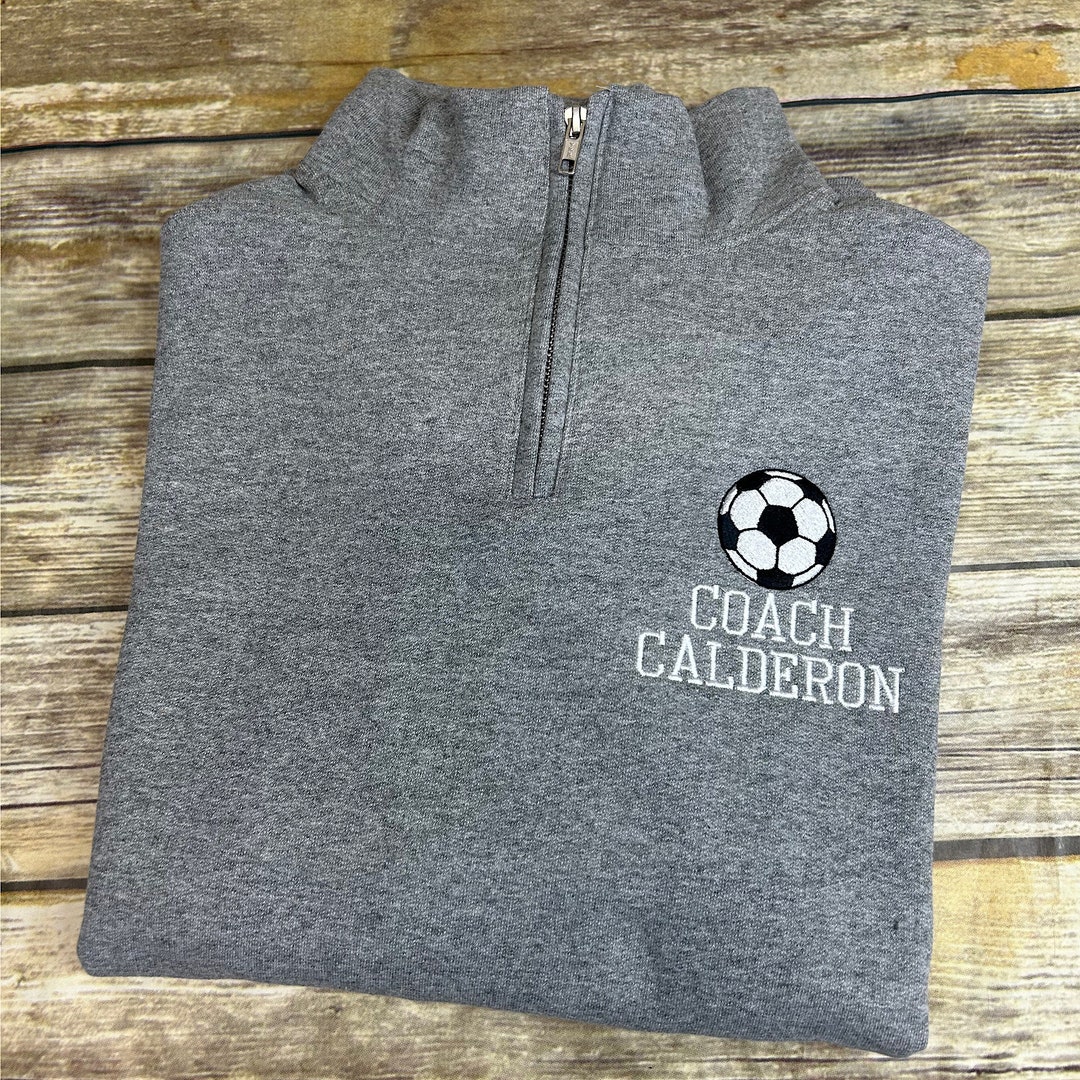 Coach Personalized Quarter Zip Sweatshirt - Etsy