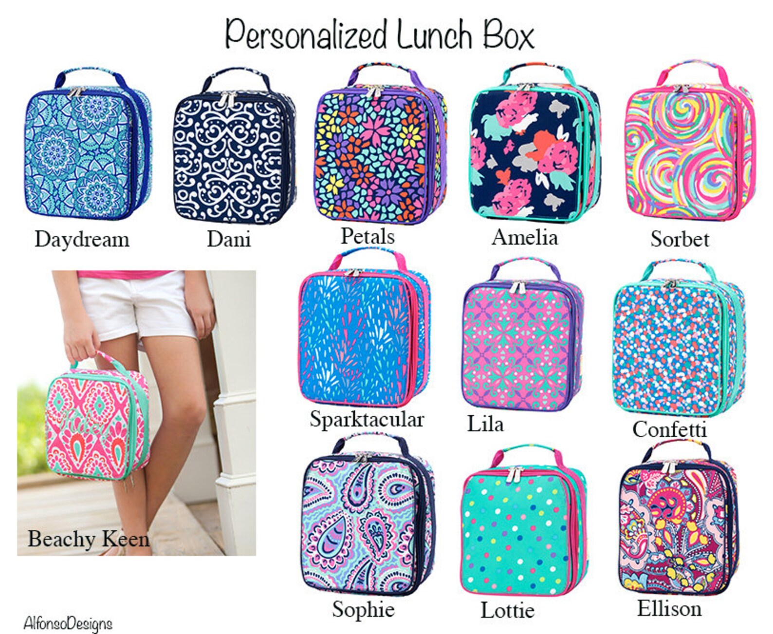 Kids Personalized Lunch Box Kids Monogrammed Lunch Box | Etsy