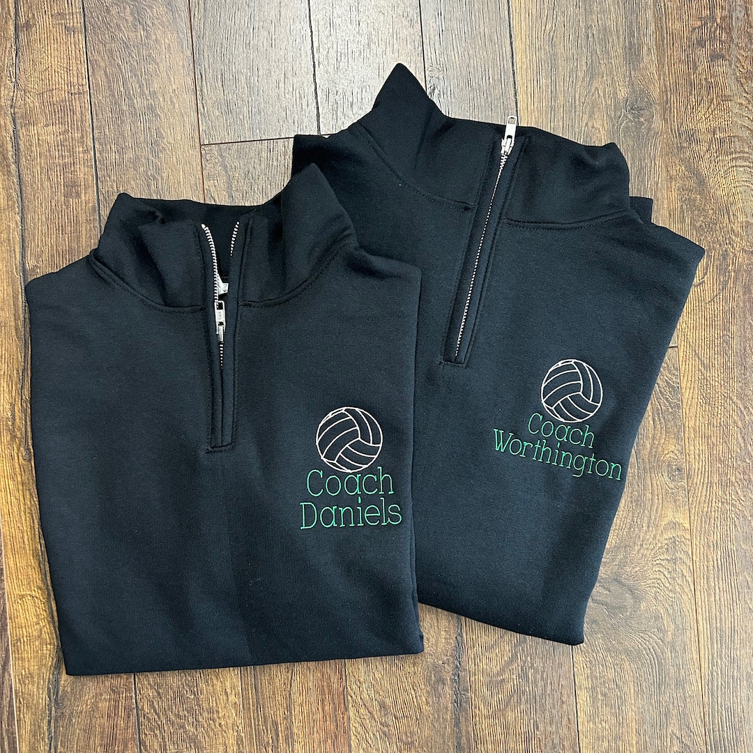 Personalized Volleyball Coach Quarter Zip Pullover Sweatshirt - Etsy