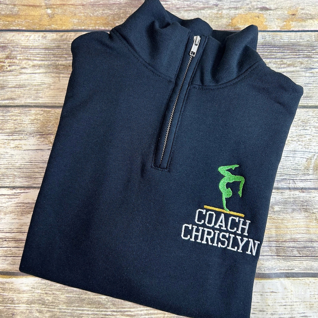 Gymnastics Coach Personalized Quarter Zip Pullover Sweatshirt - Etsy