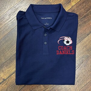 Personalized Soccer Coach Embroidered Polo Shirt - Etsy