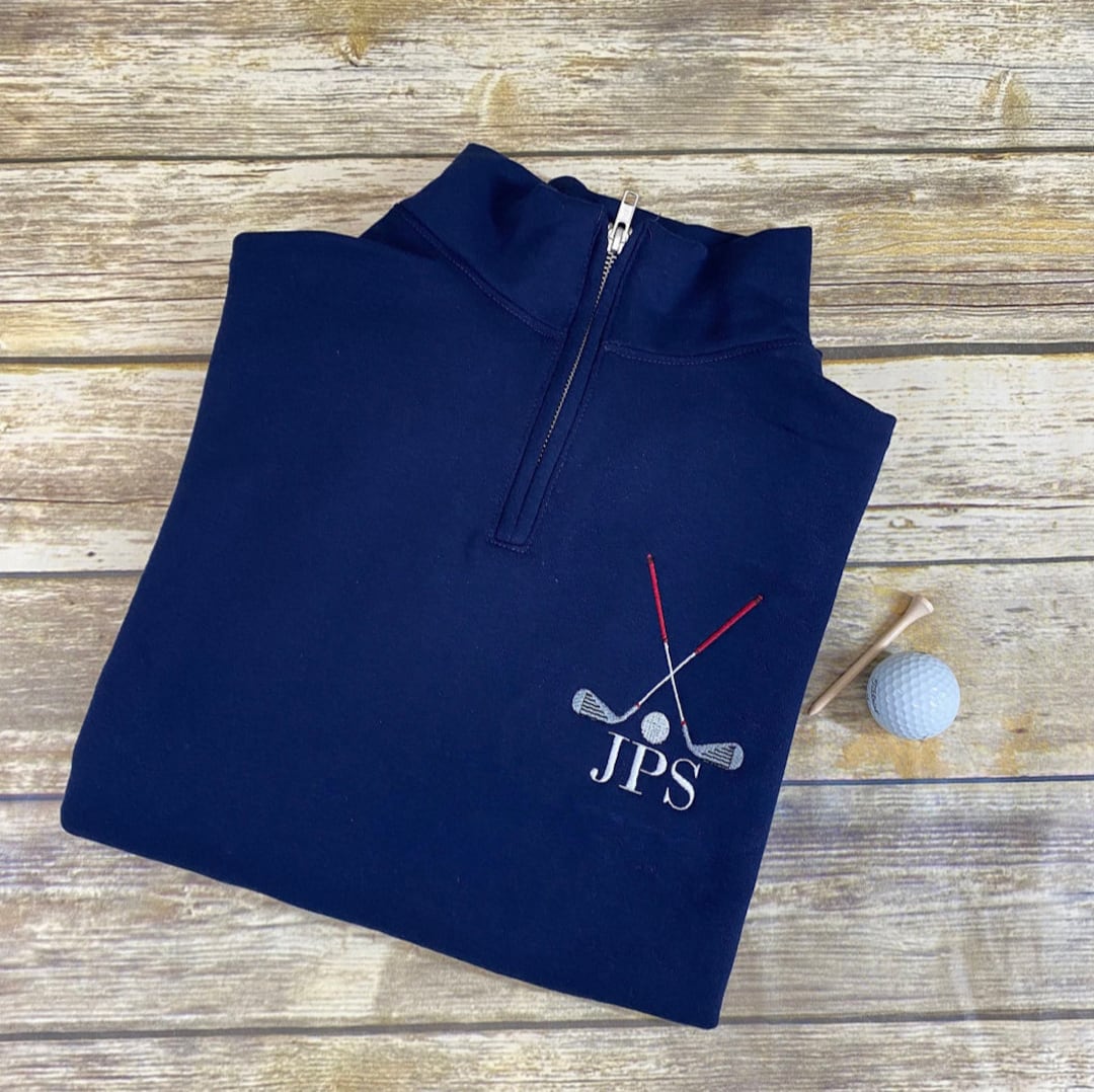 Personalized Golf Quarter Zip Pullover: Embroidered Initials, Golf Club ...