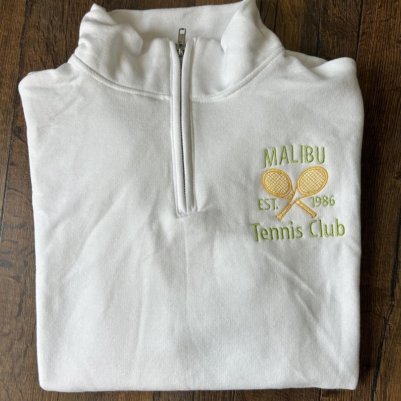 Tennis Club Custom Quarter Zip Sweatshirt - Etsy