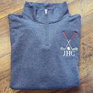 Personalized Golf Quarter Zip Pullover: Embroidered Initials, Golf Club ...