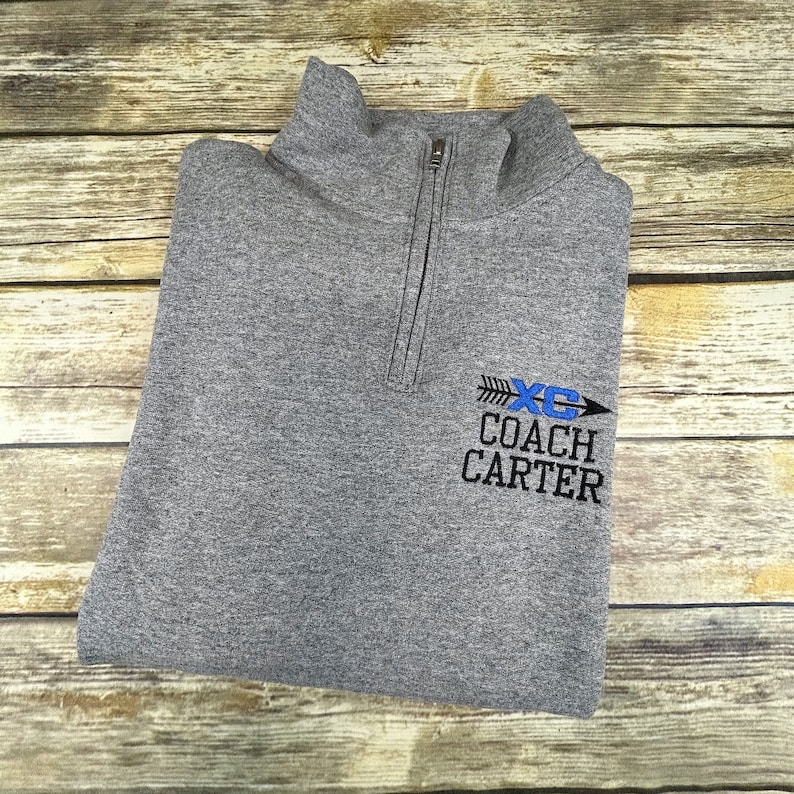Cross Country Coach Personalized Quarter Zip Pullover Sweatshirt - Etsy