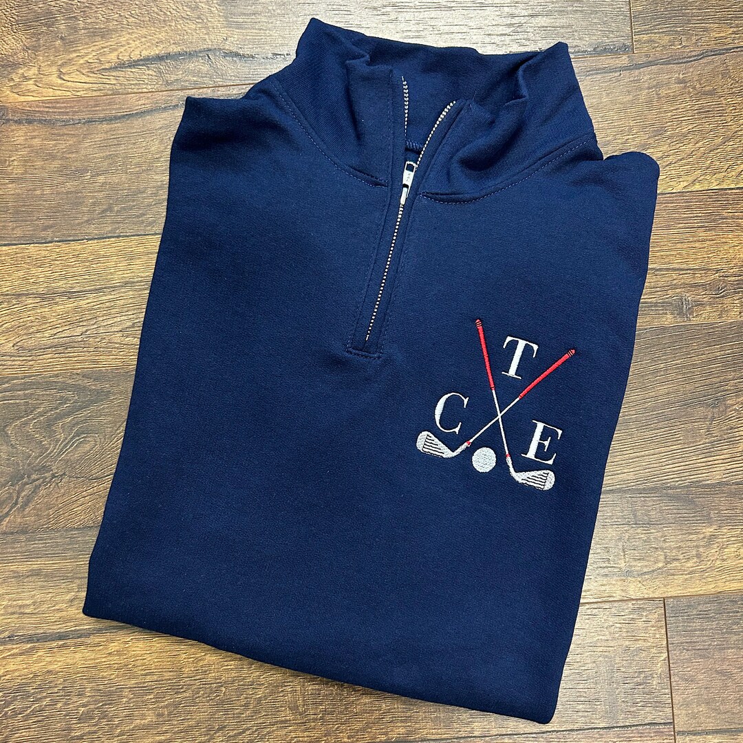 Personalized Golf Quarter Zip Pullover: Embroidered Initials, Golf Club ...