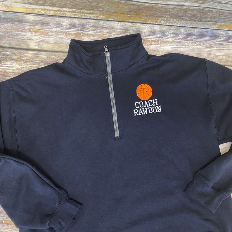 Coach Personalized Quarter Zip Sweatshirt - Etsy