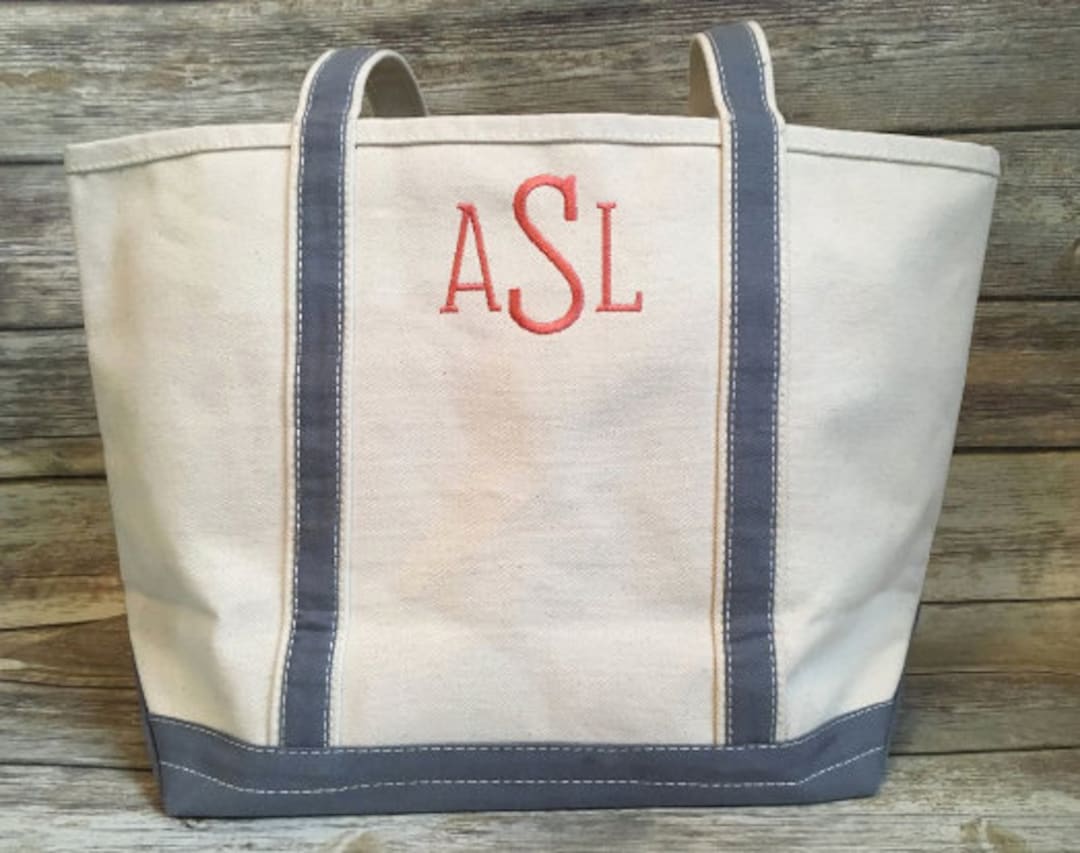 Personalized Canvas Tote Bag: Monogrammed Embroidered Initials - Etsy