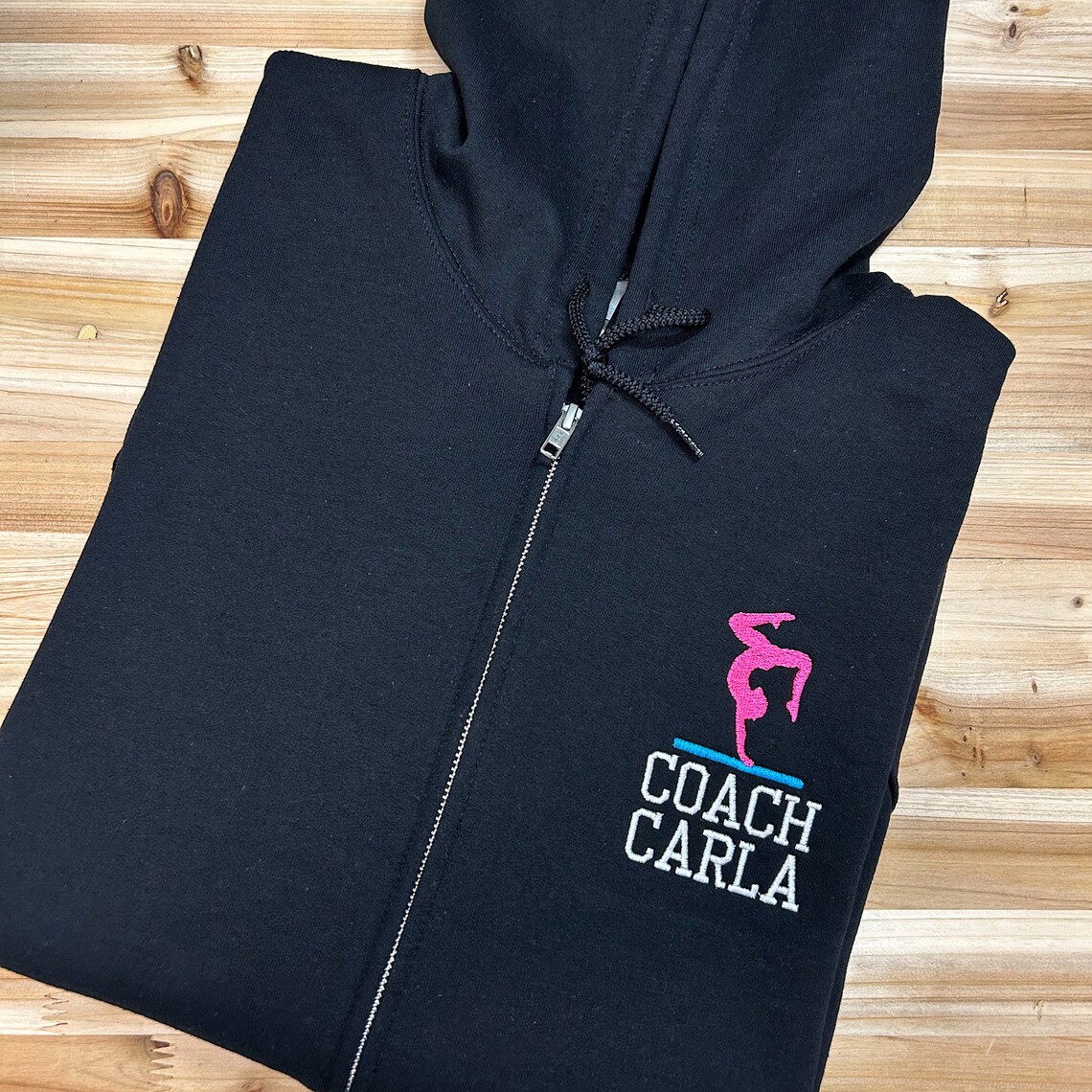 Gymnastics Coach Personalized Zip up Hooded Sweatshirt - Etsy