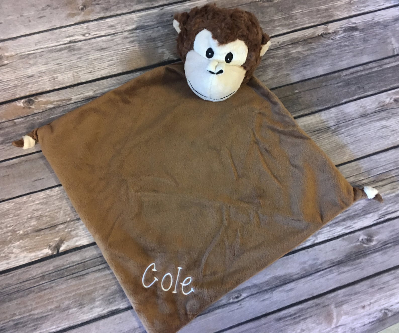 Personalized Monkey Cubbie Blanket - Baby Monkey Blanket - Monkey Lovey ...