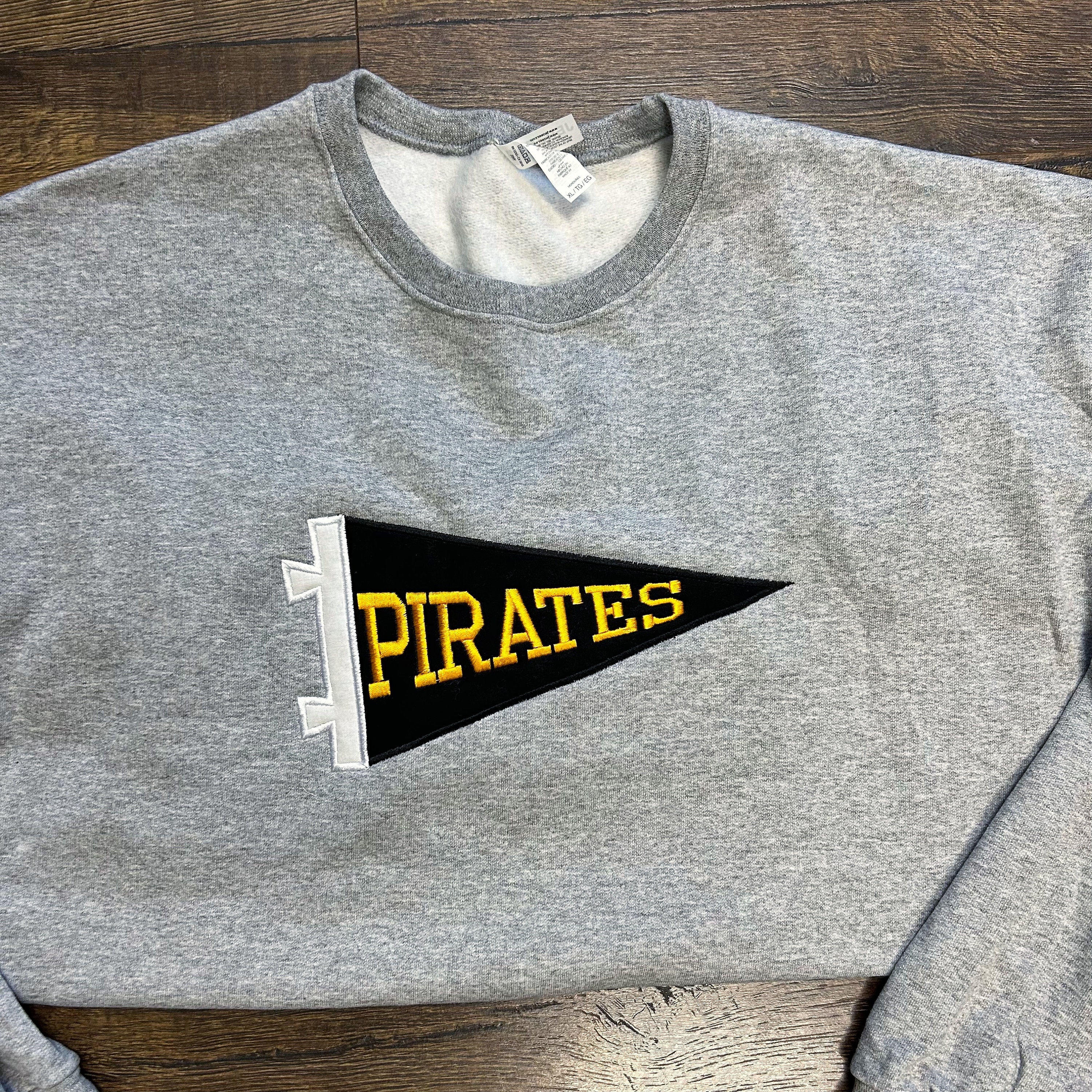 Custom School/team Mascot Pennant Applique Crewneck Sweatshirt - Etsy