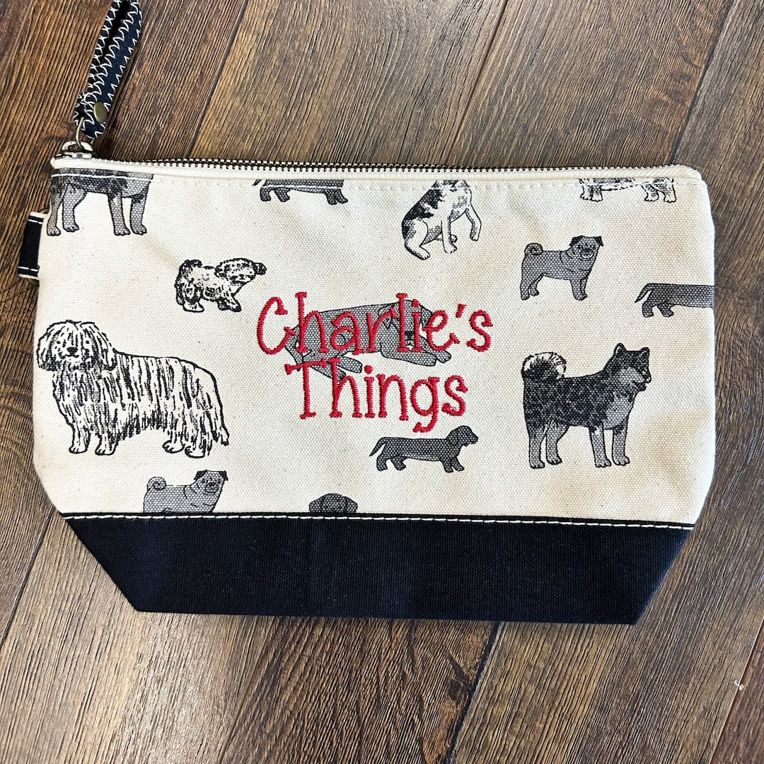 Personalized Dog Things Canvas Pouch - Etsy