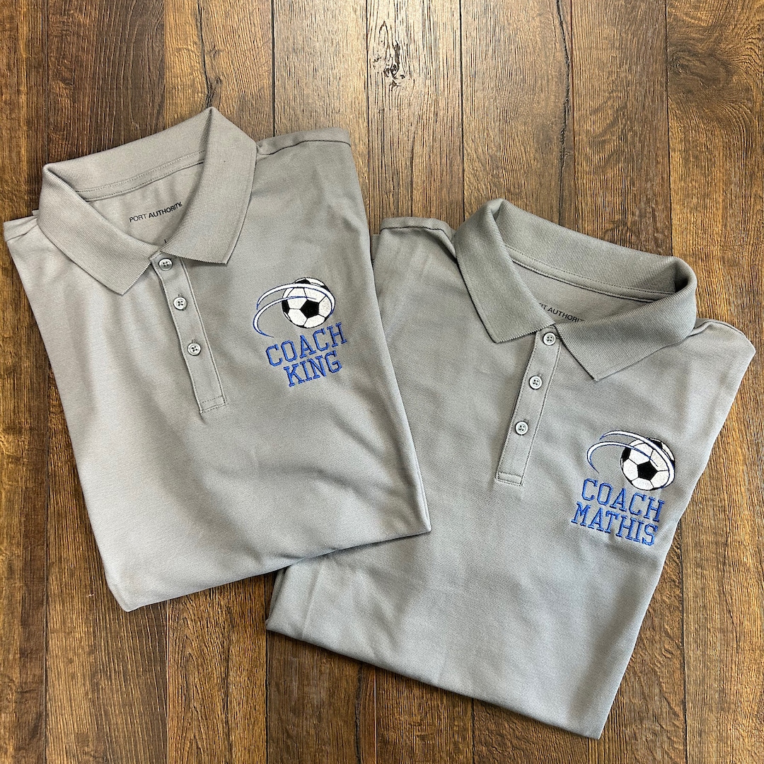 Personalized Soccer Coach Embroidered Polo Shirt - Etsy