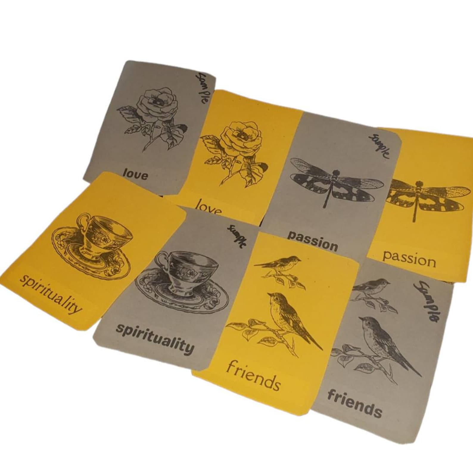 Practical Vintage Oracle Deck 32 Cards, Minimalist Design Blank ...