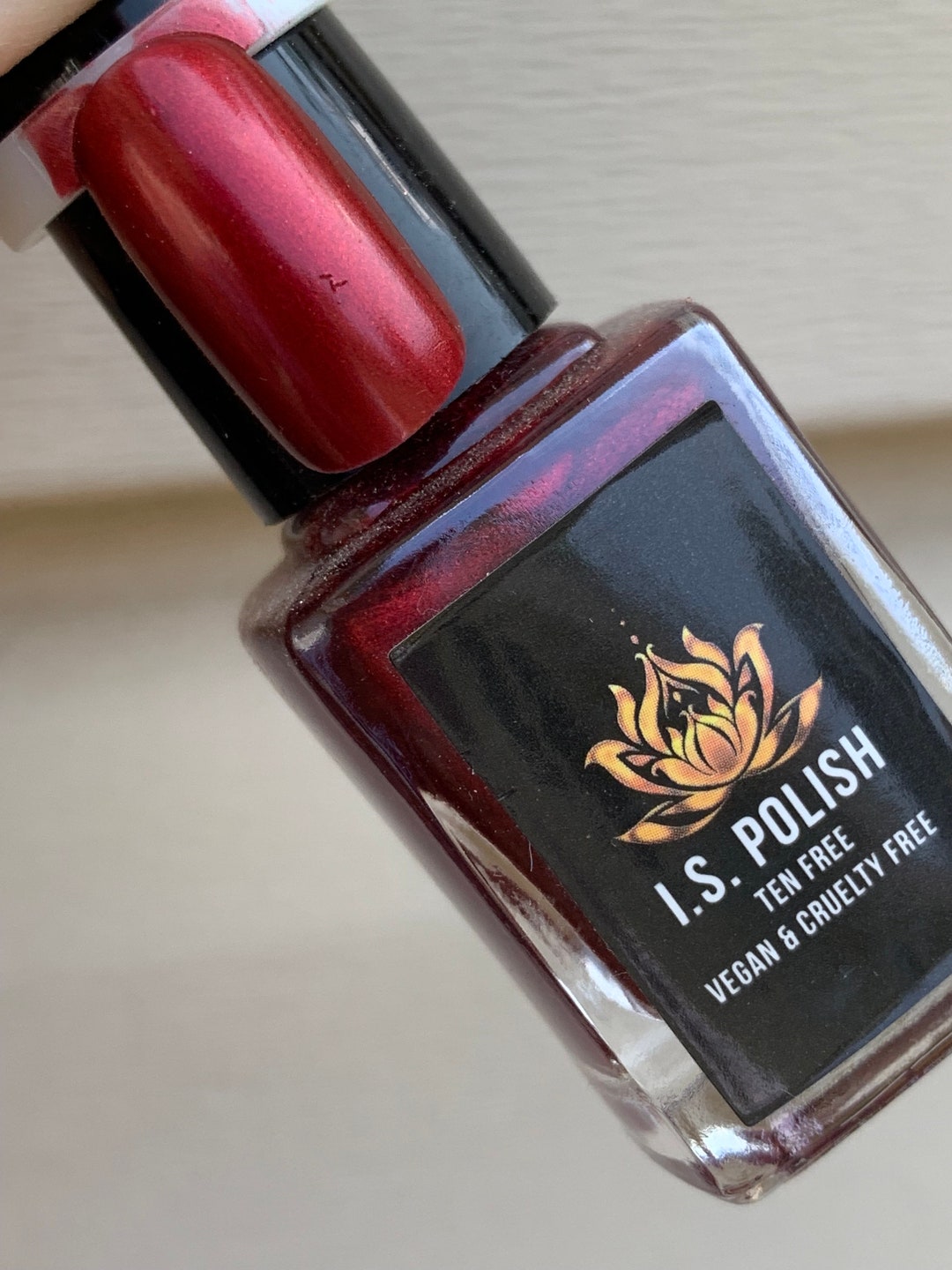 Red Red Wine Red Pearl Nail Polish - Etsy