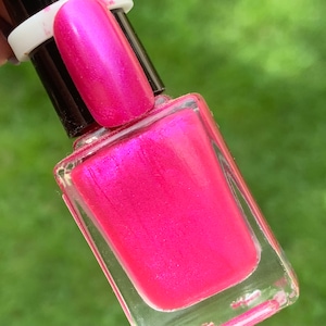 Electric Raspberry- Pink Fuchsia Pearl Nail Polish - Etsy