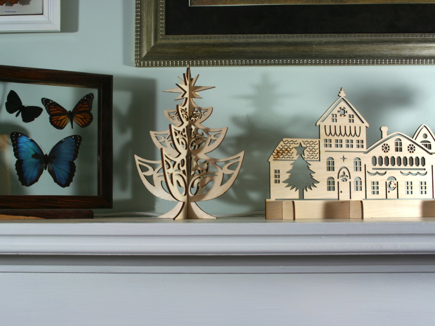 Laser Cut Rustic Wood Christmas Tree Decoration - Etsy