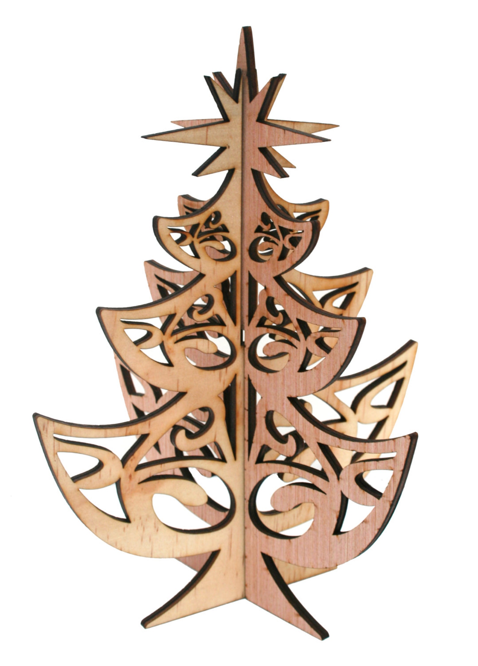 Laser Cut Rustic Wood Christmas Tree Decoration | Etsy