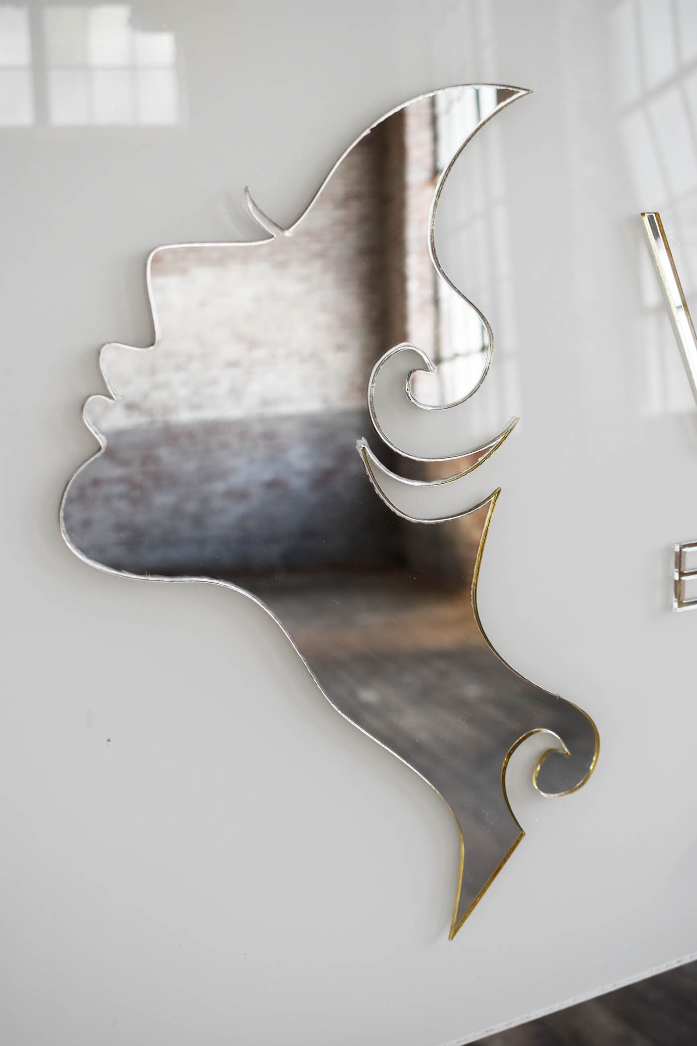 Silver Mirror Business Logo Sign on White, Laser Cut Acrylic - Etsy