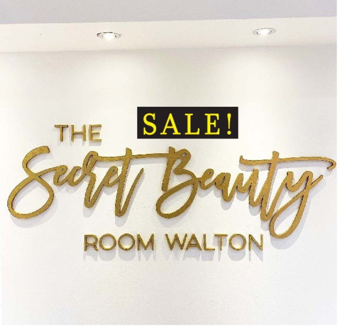 Beauty Business Interior Wall Logo Sign Gold - Etsy