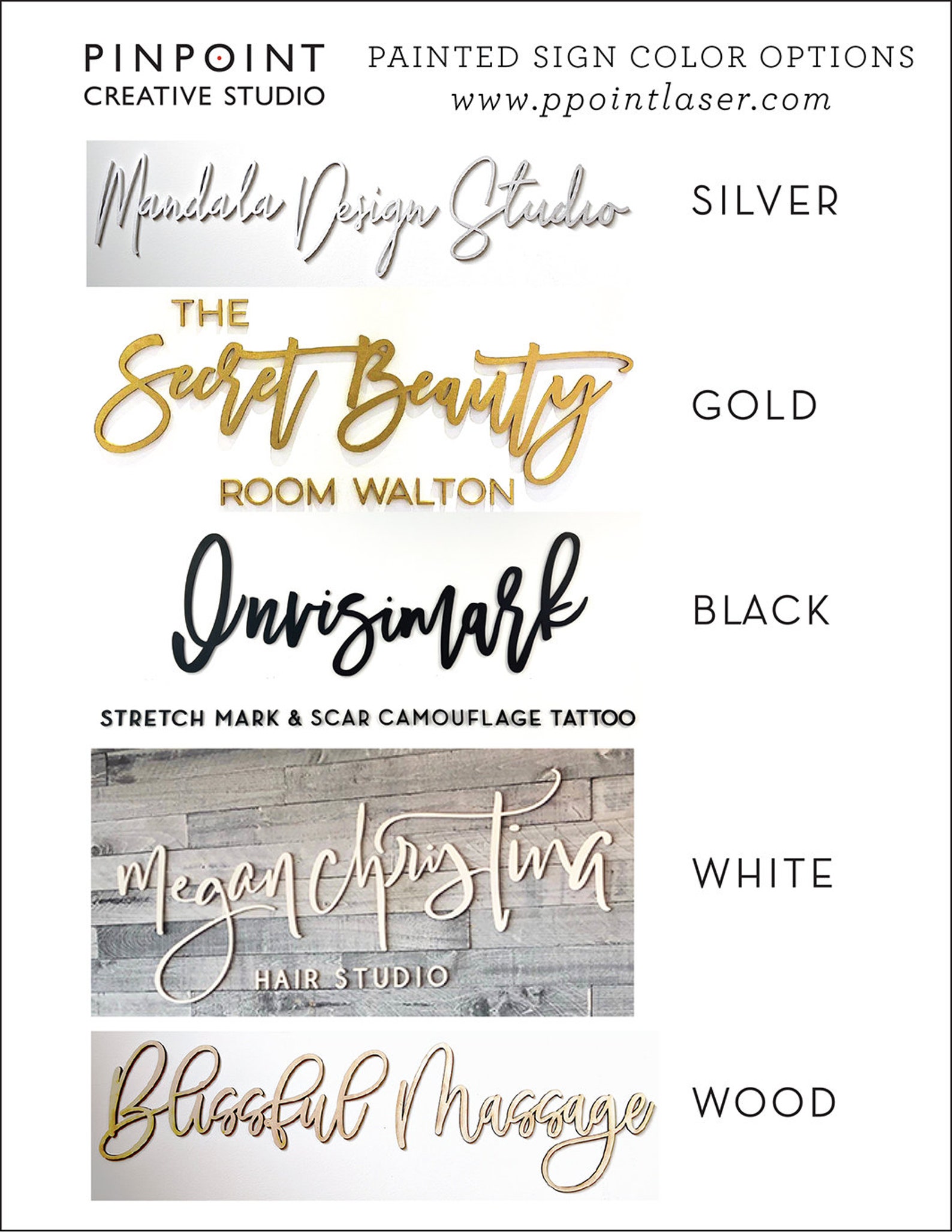Beauty Salon Sign for Interior Wall With Custom Logo in Gold - Etsy