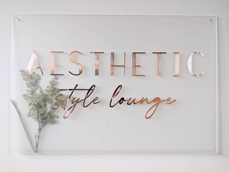 Custom Acrylic Business Sign With Frosted Background | Etsy