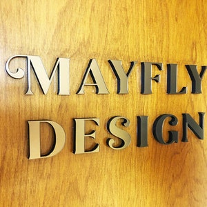 Metal Look, Brushed Gold Acrylic Logo Letters, Laser Cut - Etsy