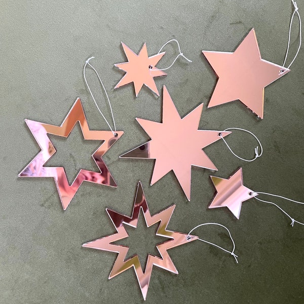 Rose Gold Star Ornament - Etsy