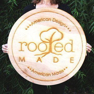 Round Wood Business Sign Custom Logo - Etsy