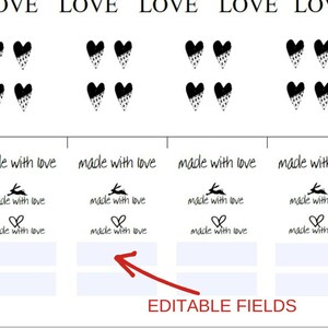 DIY Fabric LOVE Labels - Editable PDF Files - Instant Download - Etsy