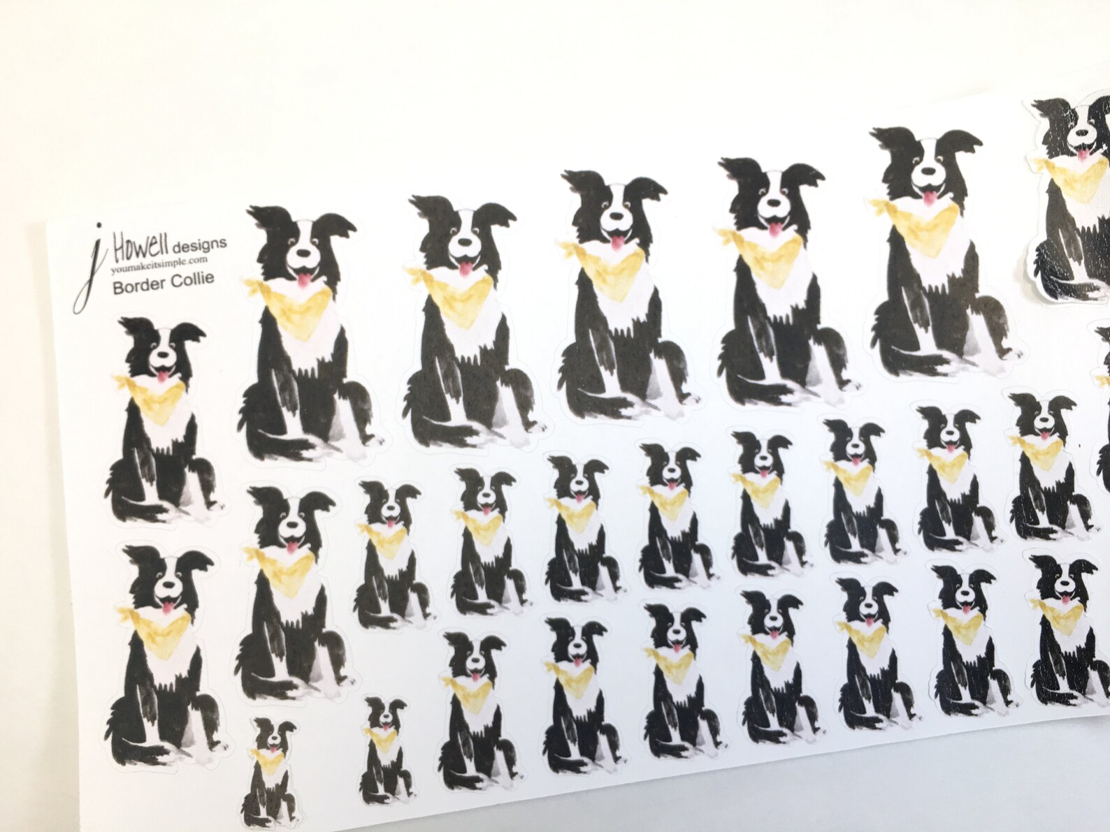 Border Collie Stickers 28 Count Sticker Sheet - Etsy