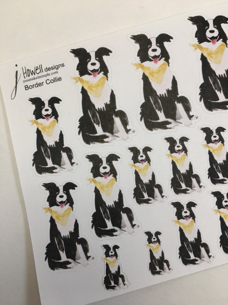 Border Collie Stickers 28 Count Sticker Sheet - Etsy