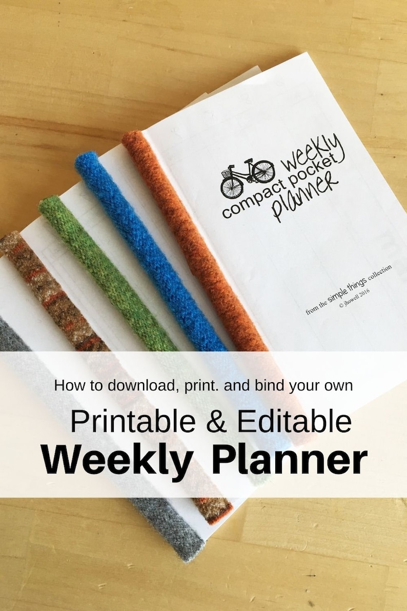 Printable Compact WEEKLY Pocket Planner PRINTABLE Instant - Etsy