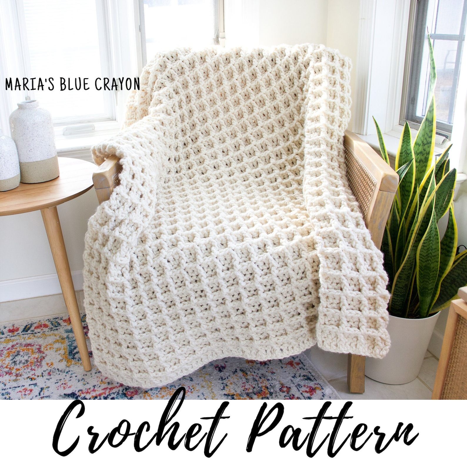 Crochet Blanket Pattern With Super Bulky Yarn, Thick Warm - Etsy