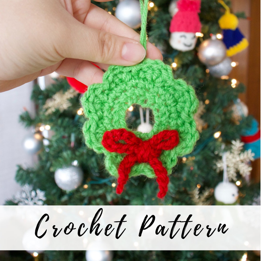 Crochet Wreath Ornament, Crochet Wreath Hanging, Crochet Pdf Pattern ...