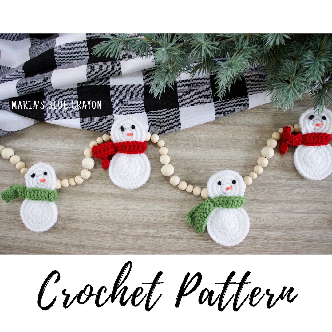 Crochet Snowman Garland Pattern: Christmas Mantle Decor (PDF Pattern ...