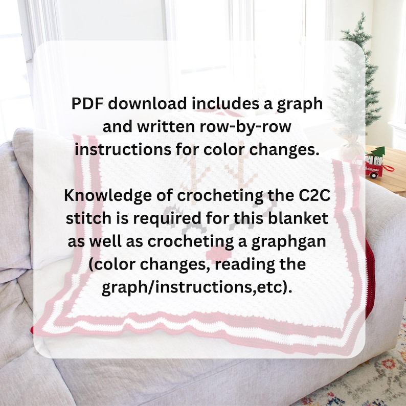 Crochet C2C Reindeer Blanket Graph Pattern, PDF Download - Etsy