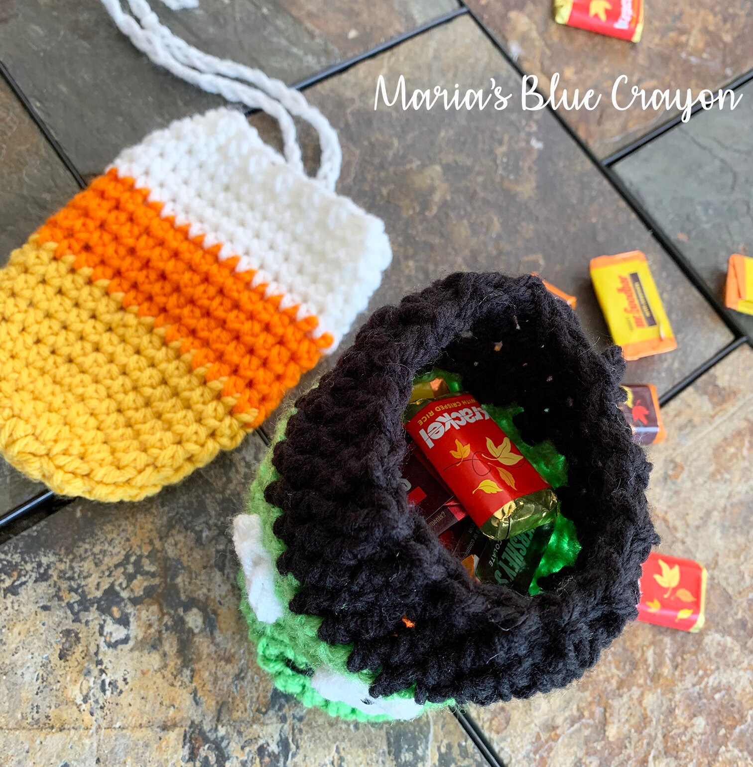 Crochet Halloween Treat Bag Pattern: Frankenstein & Candy Corn (PDF ...