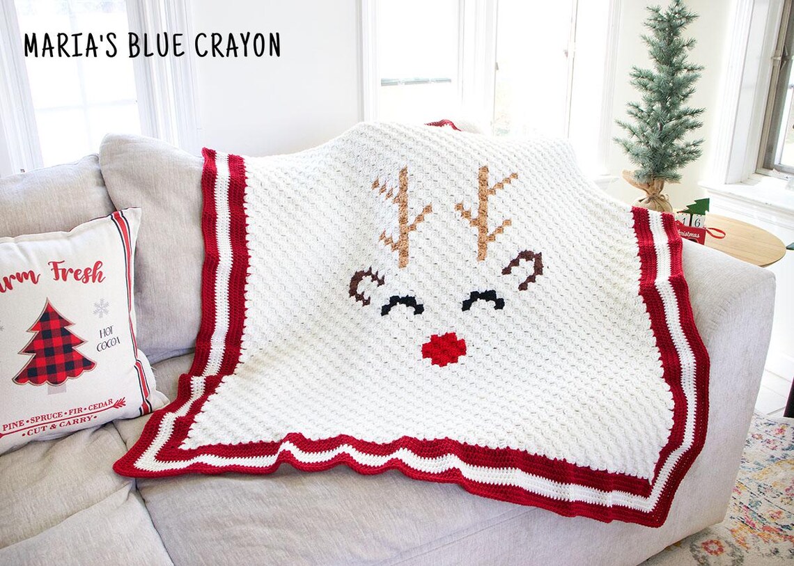 Crochet C2C Reindeer Blanket Graph Pattern, PDF Download - Etsy