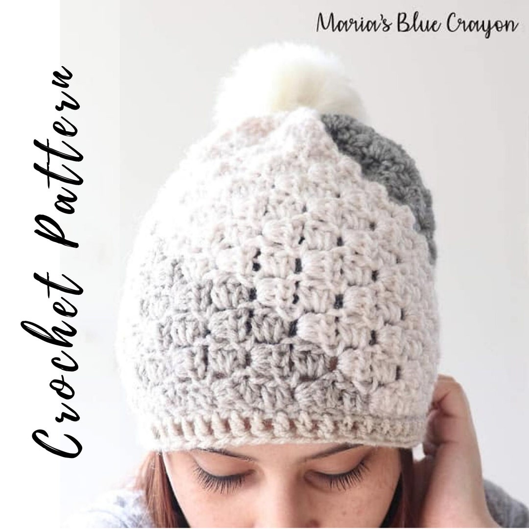 Crochet Hat Pattern, C2C Beanie Crochet Pattern, Instant PDF Download ...