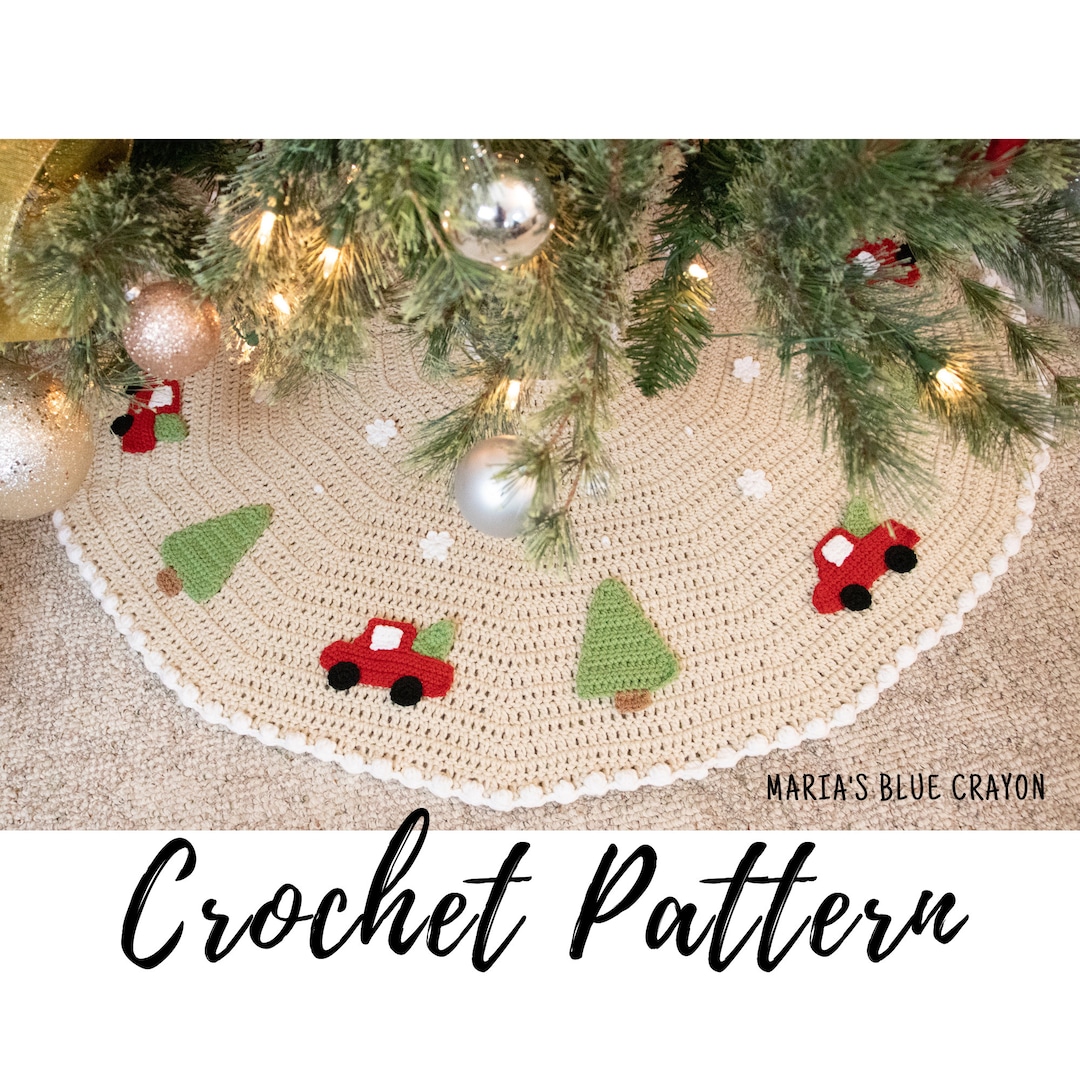 Crochet Red Truck Christmas Tree Skirt Pattern (PDF Download) - Etsy