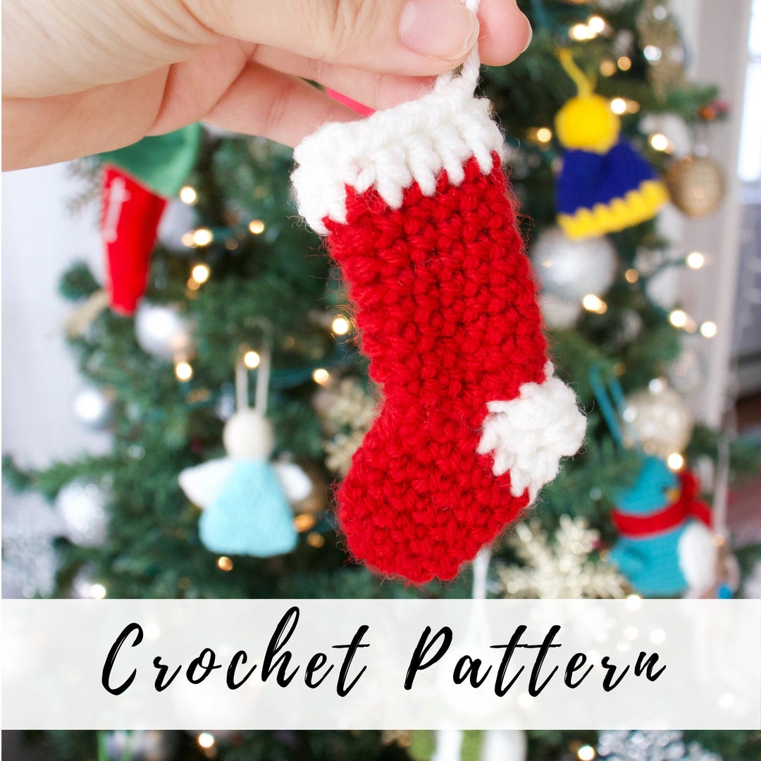 Crochet Stocking Ornament, Crochet Hanging Stocking, Crochet Pdf ...