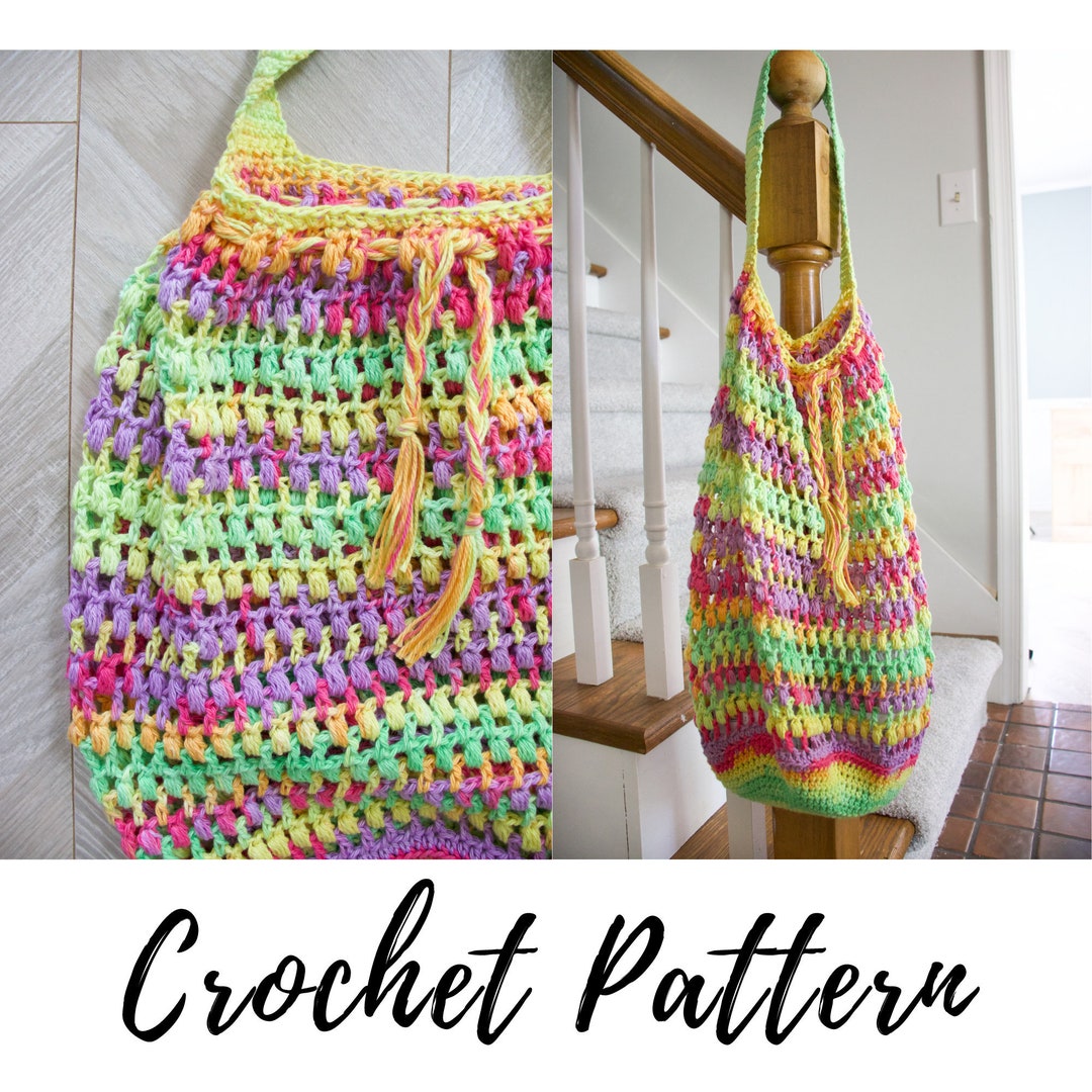 Crochet Summer Bag Pattern, Crochet Bag Pattern, Crochet Market Bag ...