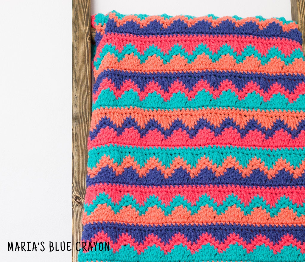 Crochet Chevron and Waves Blanket Pattern PDF Crochet Pattern - Etsy
