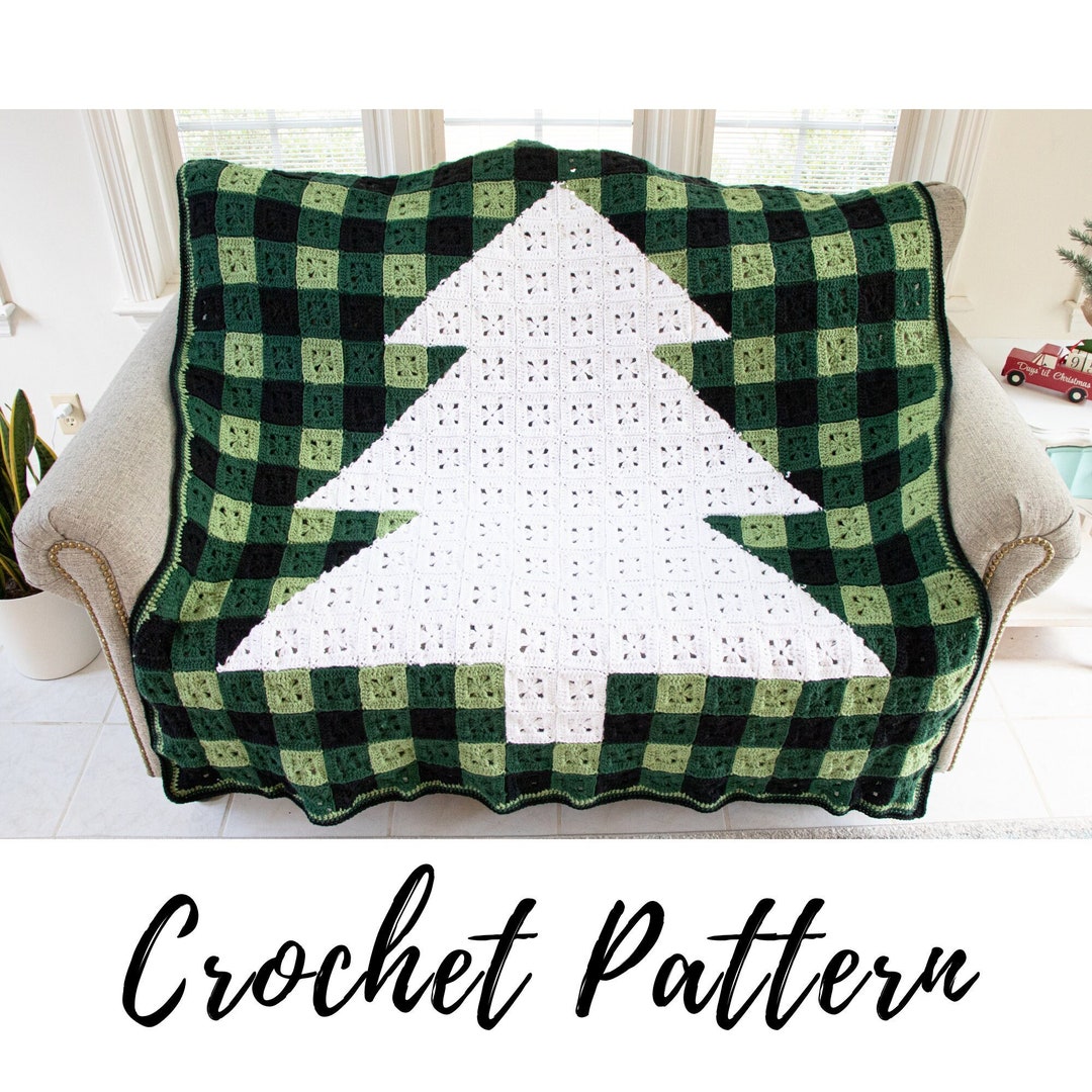 Crochet Plaid Tree Blanket Pattern, Crochet Granny Square Blanket ...