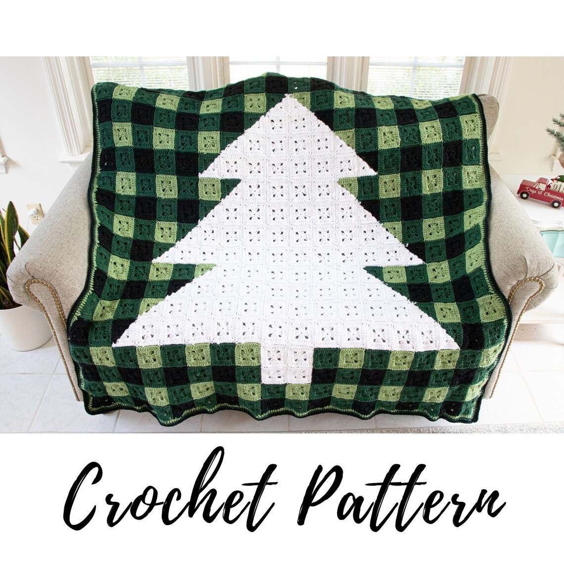 Crochet Plaid Tree Blanket Pattern Crochet Granny Square - Etsy