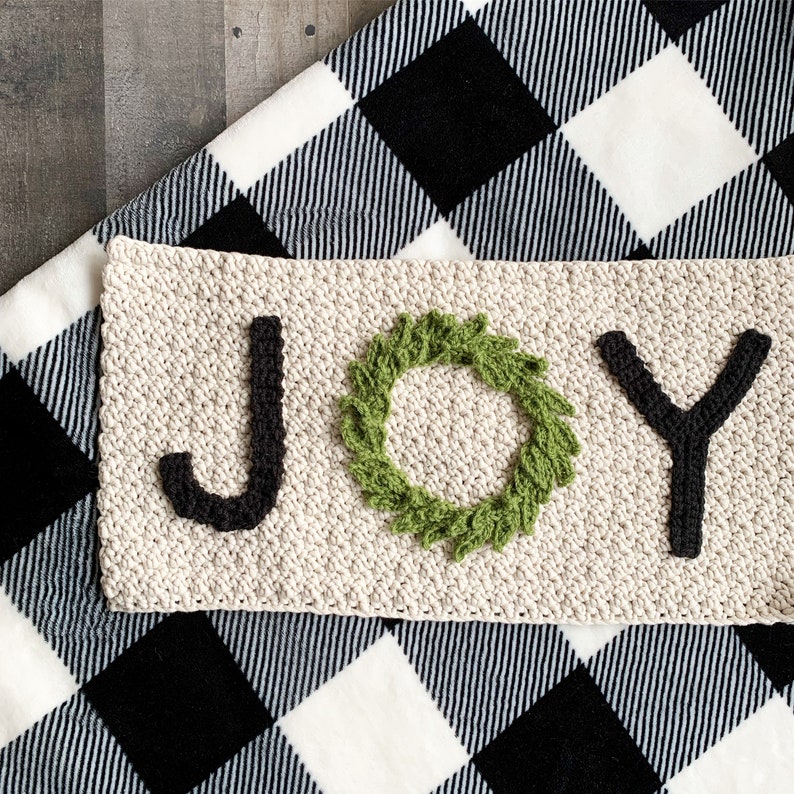 JOY Crochet Pillow Pattern Decorative Pillow JOY Pillow - Etsy