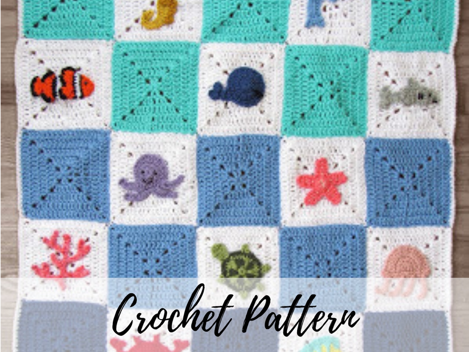 Crochet Ocean Blanket Pattern Crochet Sea Creature Blanket - Etsy UK
